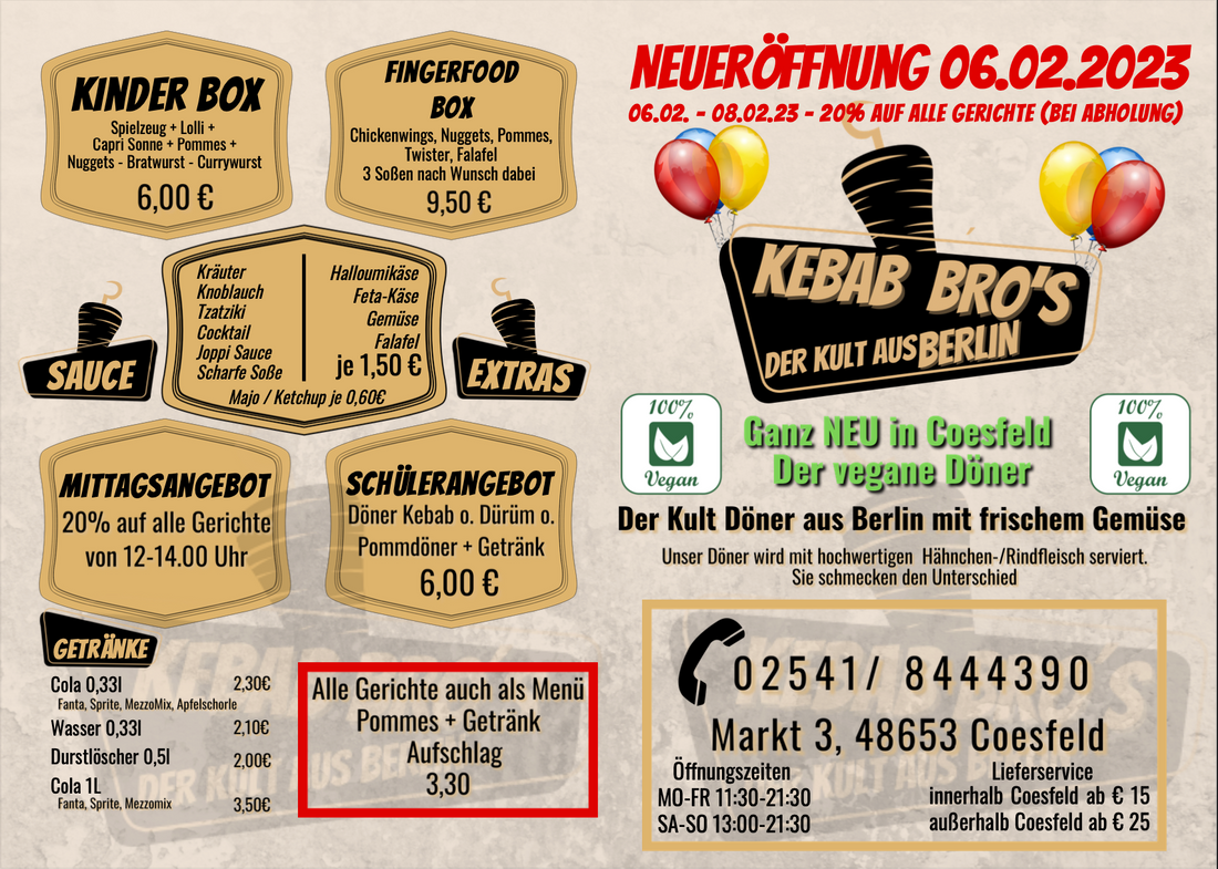 Speisekarte#N# – Kebab-Bros-Coesfeld